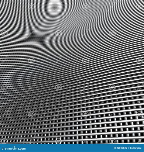 3d Chrome Wavy Grid Cloth Like Pattern Stock Illustration