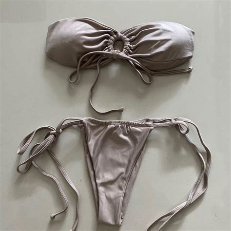 Customized String Bikini In Nude Color Womens Fashion Swimwear