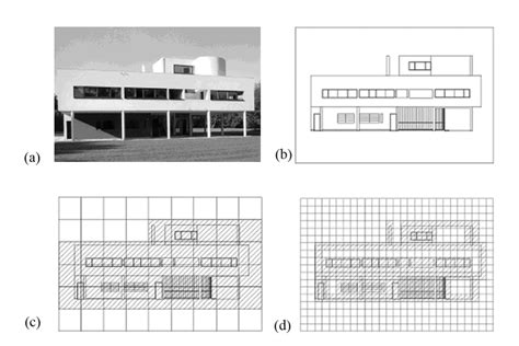 example of the start of the box counting approach a villa savoye b