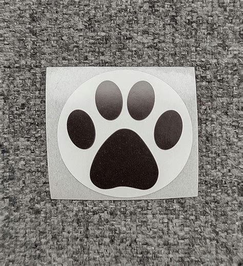 Paw Print Stickers 1 Inch Round Black And White Roll Of 500 Etsy