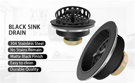 Exakey Black Sink Drain 3 1 2 Inch Kitchen Sink Drain