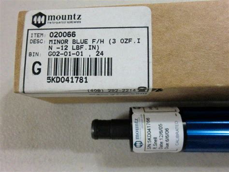 Mountz Torque Tool Clean Room Screwdriver 扭力起子 Model Minor Blue Fh 盒