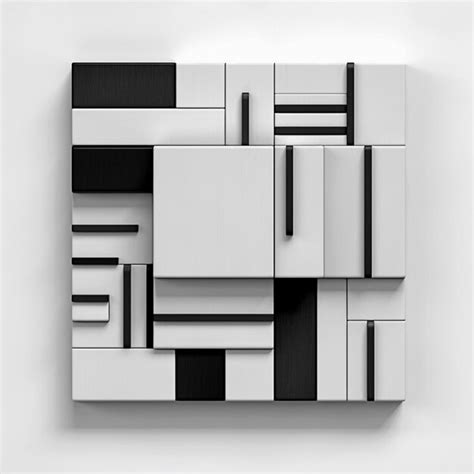 부드러운 질감 배경 Ai가 생성된 흑백 추상 3d 모양 모자이크 프리미엄 사진