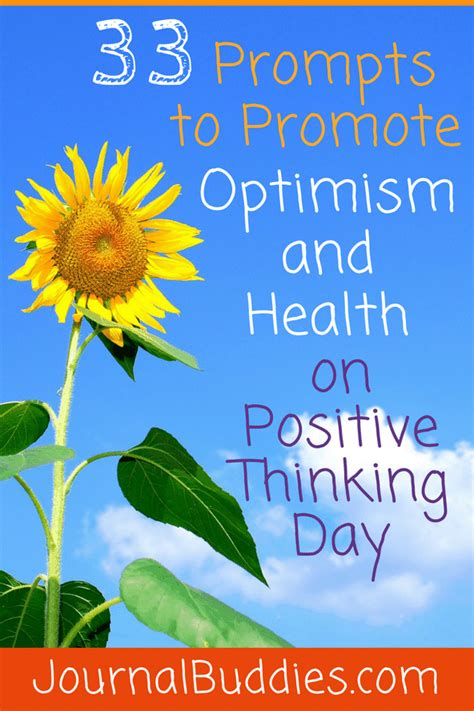Optimism Writing Ideas For Positive Thinking Day