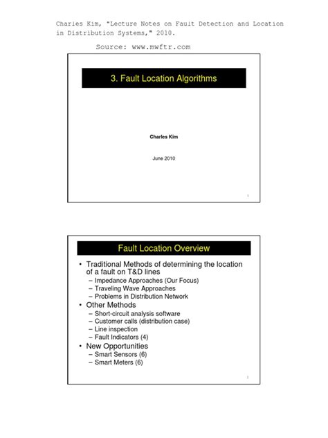 Fault Location Algorithms Pdf Electrical Impedance Capacitor