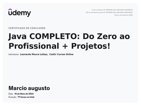 Certificado Java Resumo Desenvolvimento Web Com Html Css E