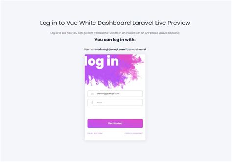 Vue White Dashboard Laravel Free Product