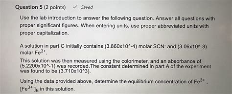 Solved Question Points SavedUse The Lab Chegg