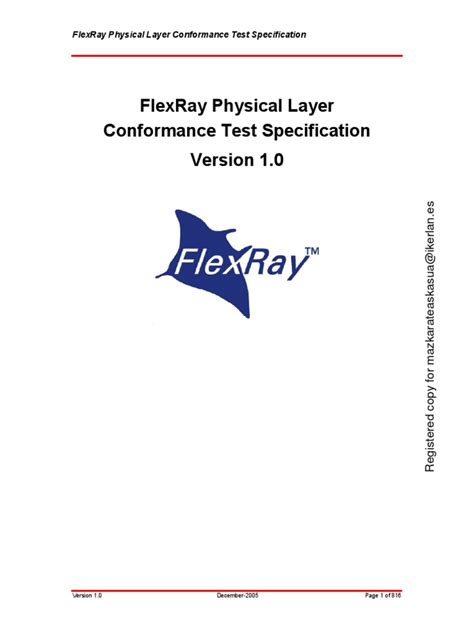 Flexray Physical Layer Conformance Test Specification V1 0 Pdf
