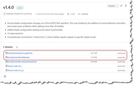 updating espsomfy rts · rstrouse espsomfy rts wiki · github