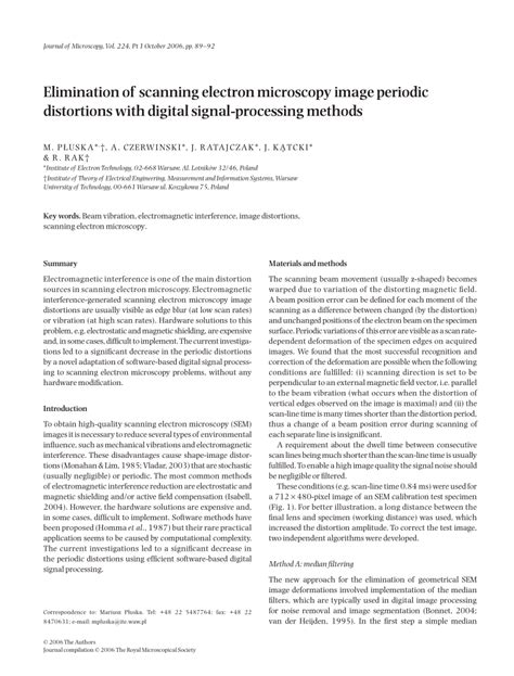 Pdf Quantitative Measurement Of Electromagnetic Distortions In Scanning Electron Microscope Sem