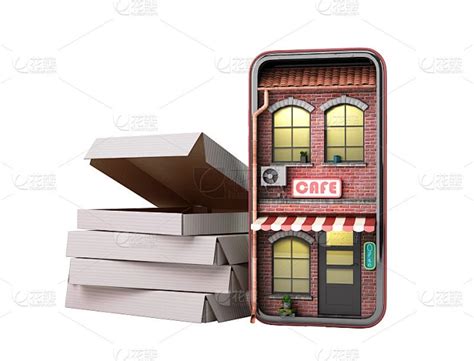 咖啡厅在手机屏幕上的概念，在线点餐，从家里观看菜单3d渲染上的白色没有阴影图片其他图片图片素材 花瓣网