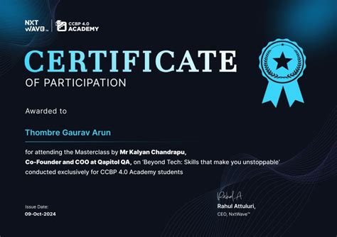 Gaurav Thombre On Linkedin Ccbp Nxtwave Skilldevelopment Beyondtech Masterclass