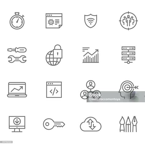 Ui와 Ux 라인 아이콘 그래픽 사용자 인터페이스에 대한 스톡 벡터 아트 및 기타 이미지 그래픽 사용자 인터페이스 다운로드 디자인 Istock