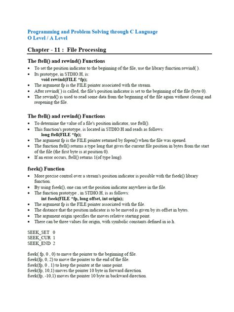 Fseek Pdf Pointer Computer Programming Parameter Computer