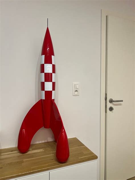 Tintin Statuette Michel Aroutcheff La Fusée 114cm Signée