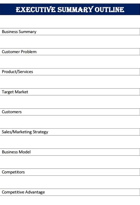 Executive Summary Report Templates Excel Word Template Report
