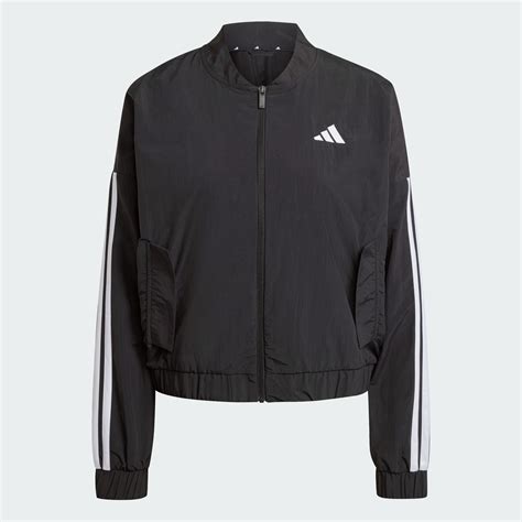 Adidas Essentials 3 Stripes Lifestyle Woven Bomber Jacket Black