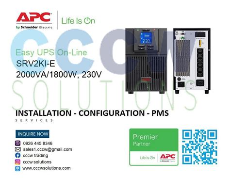 Apc Easy Ups On Line 2000va 1800w Tower 230v 4x Iec C13 Outlets Intelligent Card Slot Lcd