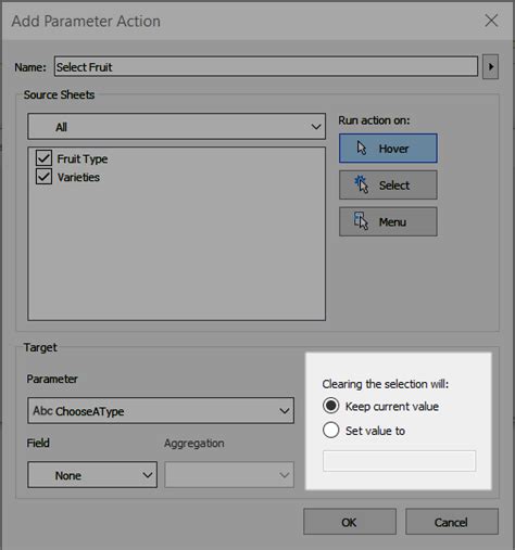 Actions De Paramètres Tableau