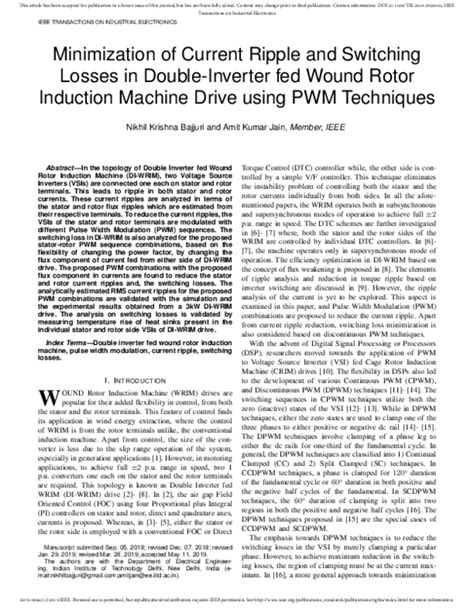 Pdf Minimization Of Current Ripple And Switching Losses In Double