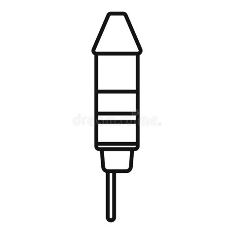 Simple Firework Rocket Taking Off To The Sky Stock Illustration Illustration Of Outline Blast