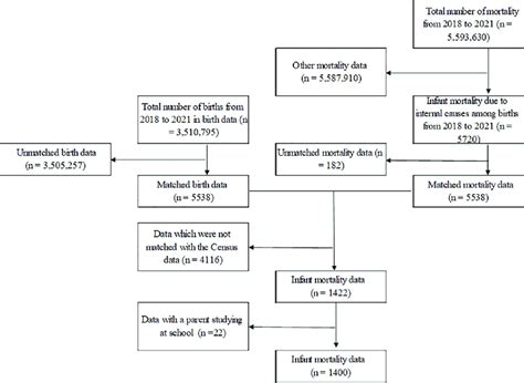 result of data linkage between birth data and mortality data