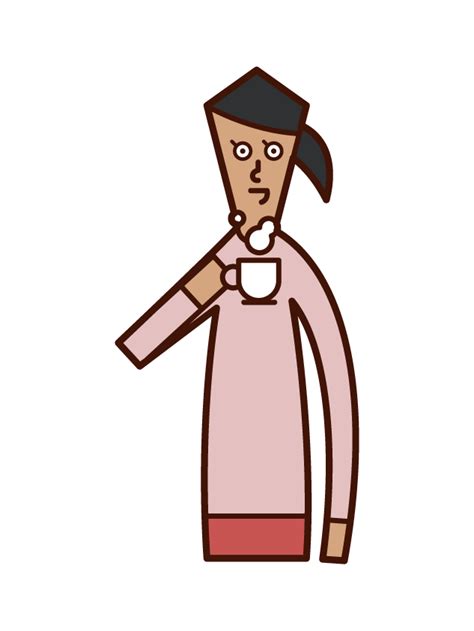 커피 마시는 사람여성의 일러스트 무료 일러스트 소재집 Kukukeke