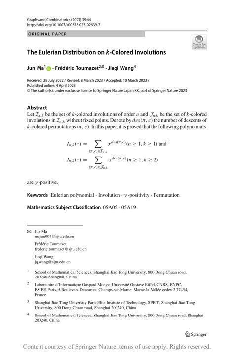 The Eulerian Distribution On K Colored Involutions