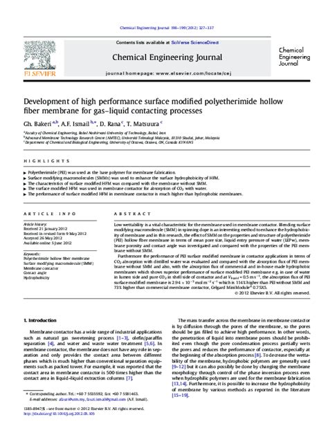 Pdf Development Of High Performance Surface Modified Polyetherimide