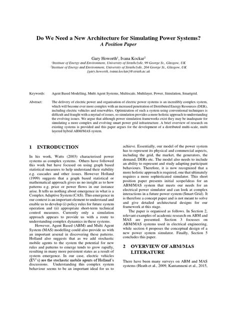 Howorth Kockar Simultech 2018 Do We Need A New Architecture For Simulating Power Systems Pdf