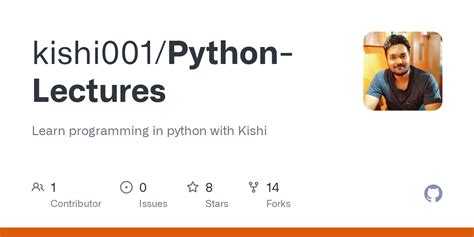 Github Kishi Python Lectures Learn Programming In Python With Kishi