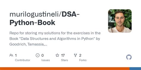 github murilogustineli dsa python book repo for storing my solutions for the exercises in the
