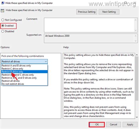 How To Hide A Local Drive In Windows WinTips Org