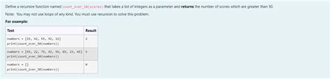 Solved Define A Recursive Function Named Countover50