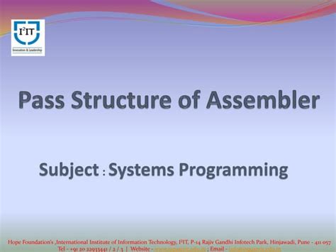 Pass Structure Of Assembler Pptx