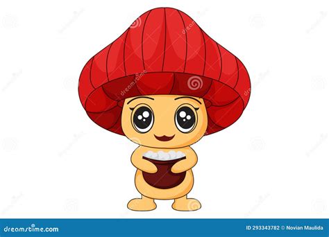 Cute Mushroom Character Design Illustration Stock Vector Illustration Of Mushrooms Character