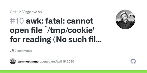Awk Fatal Cannot Open File `tmpcookie For Reading No Such File Or Directory · Issue 10