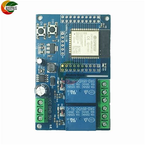 Módulo De Relé De Canal Duplo Wifi Esp32 Wroom Desenvolvimento