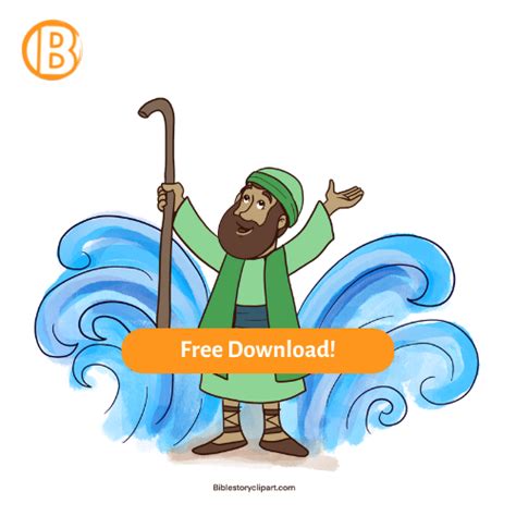 Moses Parting The Red Sea Bible Story Clipart