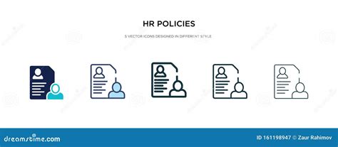 Hr Policies Icon In Different Style Vector Illustration Two Colored And Black Hr Policies