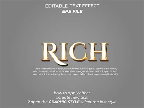 Rich Text Effect Typography 3d Text 25695317 Vector Art At Vecteezy