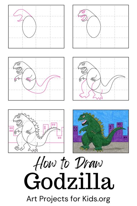 Easy How To Draw Godzilla Tutorial And Godzilla Coloring Page Artofit