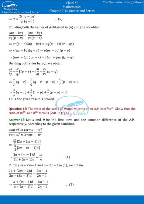 NCERT Solutions Class 11 Maths Chapter 9 Exercise 9 2 Study Path