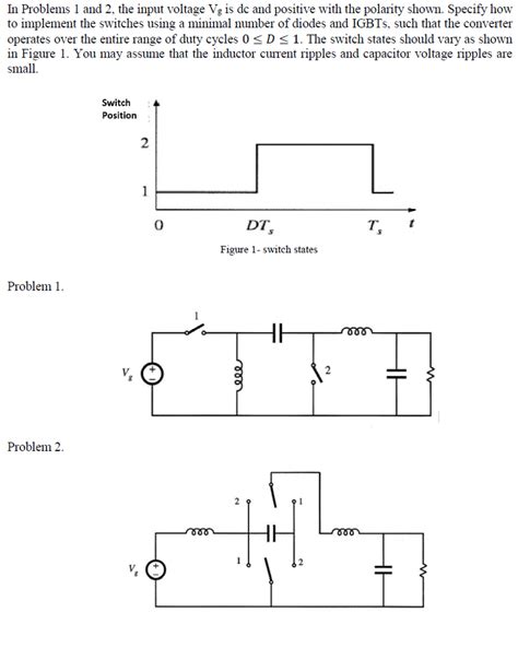 Solved In Problems 1 And 2 The Input Voltage Vg Is De And