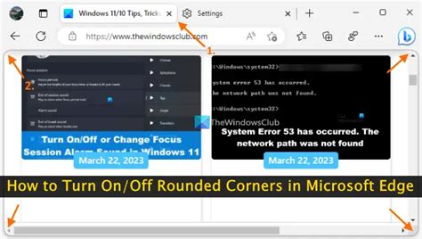 How To Turn Onoff Rounded Corners In Microsoft Edge