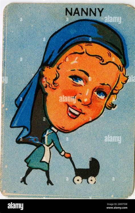 Old Maid Card Nanny Stock Photo Alamy