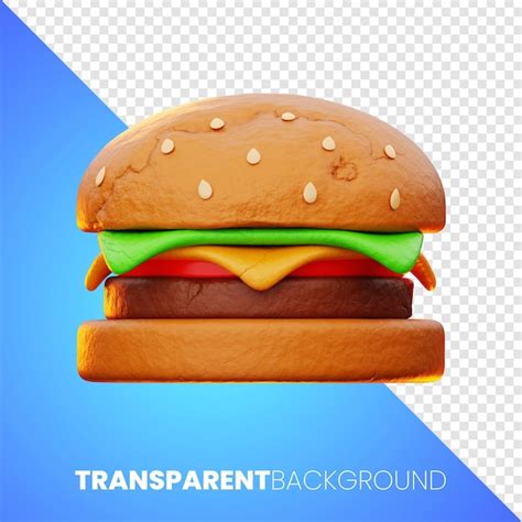 Premium Psd Premium Fast Food Hamburger Icon 3d Rendering On Isolated Background Png