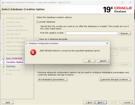 data base configuration assistant oracle forums