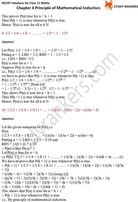 Ncert Solutions For Class 11 Maths Chapter 4 Principle Of Mathematical